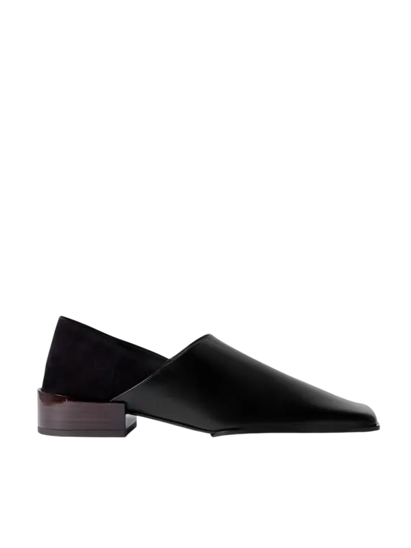 Alaïa Leather And Nubuck Loafers - Black