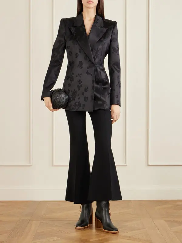 Gabriela Hearst Aleah Floral-jacquard Silk-satin Blazer - Black