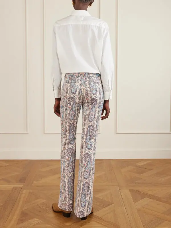 Etro Paisley-jacquard Cotton-blend Flared Pants