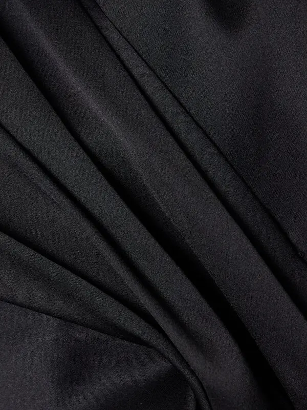 HEIRLOME Barbara Gathered Draped Silk-satin Halterneck Blouse