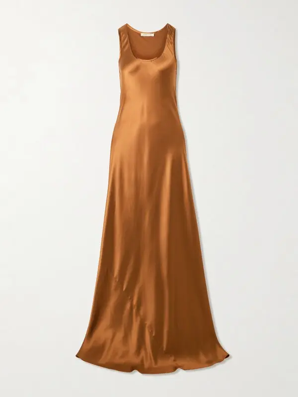 HEIRLOME Margot Silk-satin Maxi Dress - Metallic