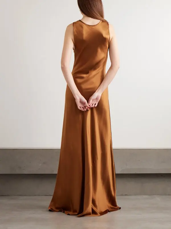 HEIRLOME Margot Silk-satin Maxi Dress - Metallic