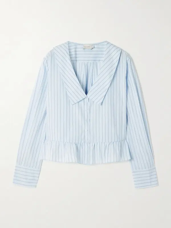 DEIJI STUDIOS Striped Cotton-poplin Shirt