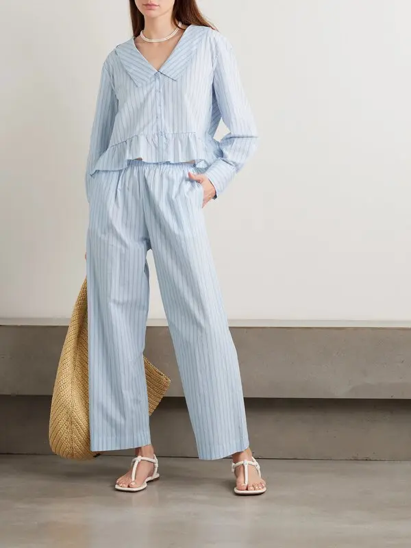 DEIJI STUDIOS Striped Cotton-poplin Shirt