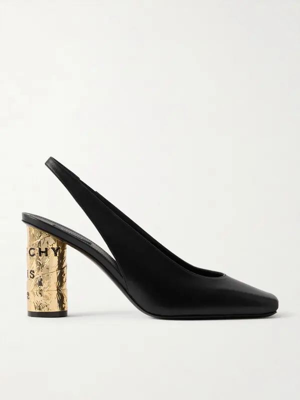 Givenchy Tape Leather Slingback Pumps - Black