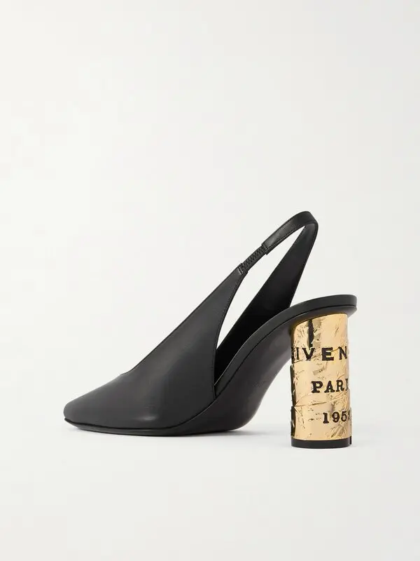 Givenchy Tape Leather Slingback Pumps - Black