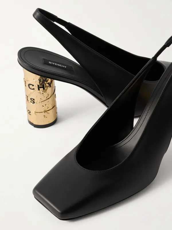 Givenchy Tape Leather Slingback Pumps - Black