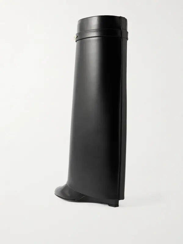 Givenchy Shark Leather Knee Boots - Black