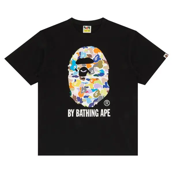 A BATHING APE Color Camo Big Ape Head Tee - Black