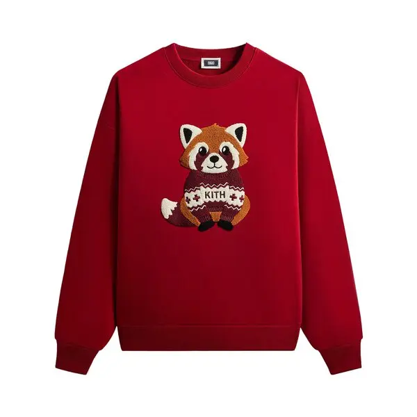 Kith Kithmas Panda Nelson Crewneck - Red