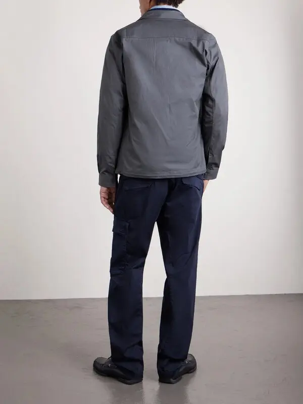 C.P. COMPANY Straight-leg Cotton-blend Cargo Trousers With Logo Appliqu - Blue