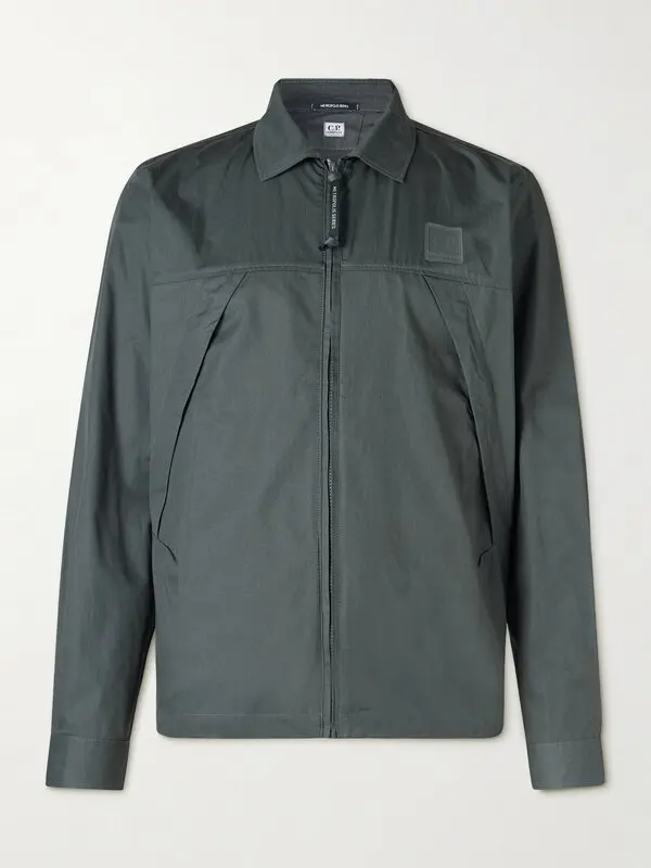 C.P. COMPANY Metropolis Series Logo-appliquéd Cotton-gabardine Overshirt - Gray