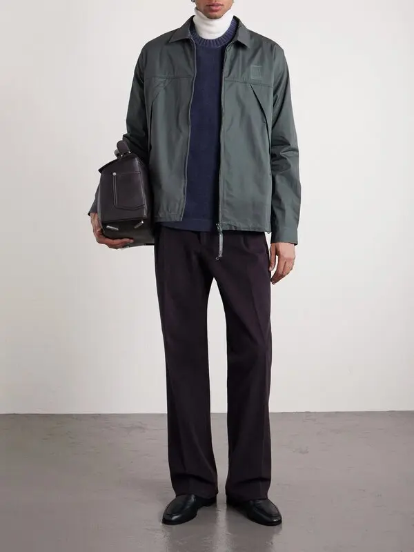 C.P. COMPANY Metropolis Series Logo-appliquéd Cotton-gabardine Overshirt - Gray