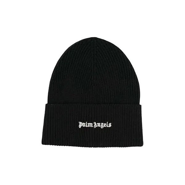 Moncler Classic Logo Ribbed Beanie - Black