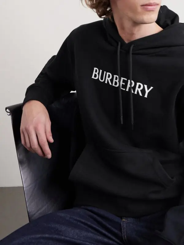 Burberry Logo-print Cotton-jersey Hoodie