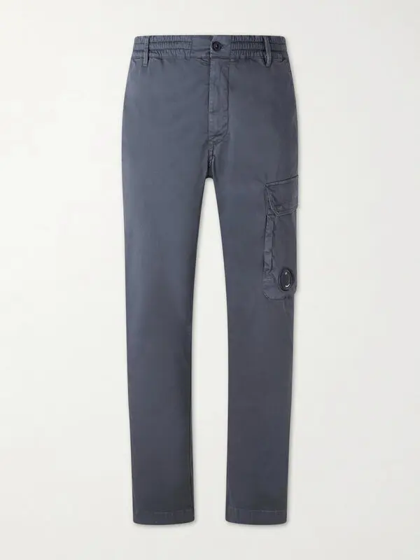 C.P. COMPANY Straight-leg Cotton-blend Cargo Trousers With Logo Appliqu - Gray