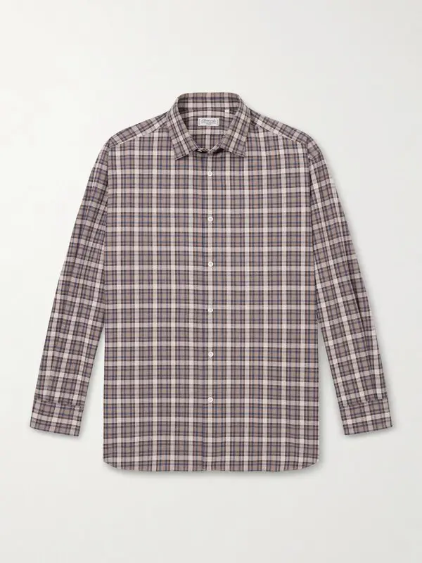 Charvet Checked Cotton-flannel Shirt