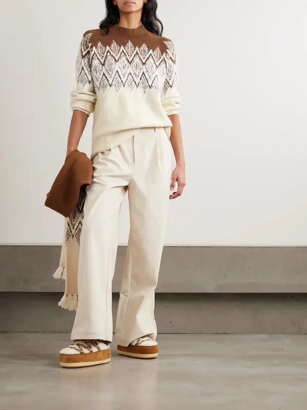 Varley Siren Fair Isle Knitted Sweater - Brown