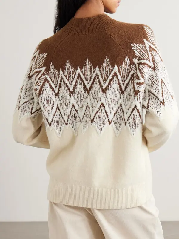 Varley Siren Fair Isle Knitted Sweater - Brown