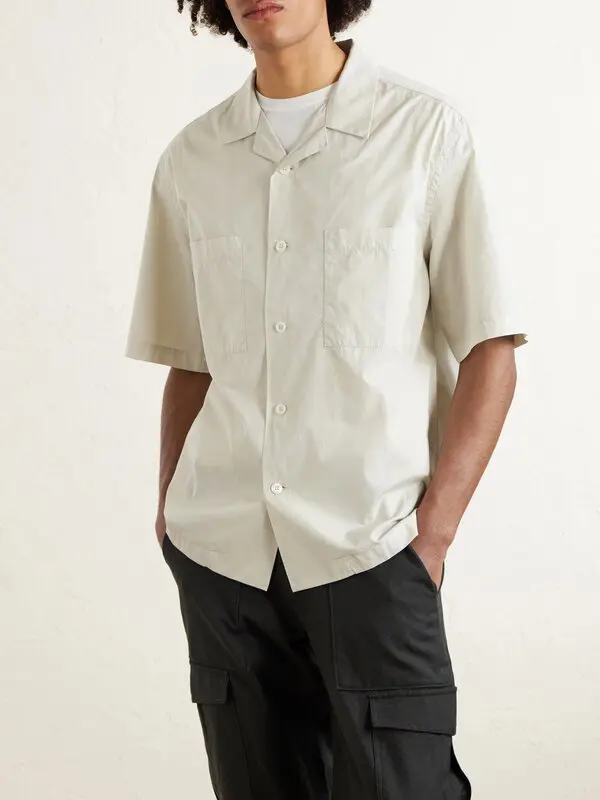 Barena Venezia Solana Camp-collar Cotton-poplin Shirt - Neutrals