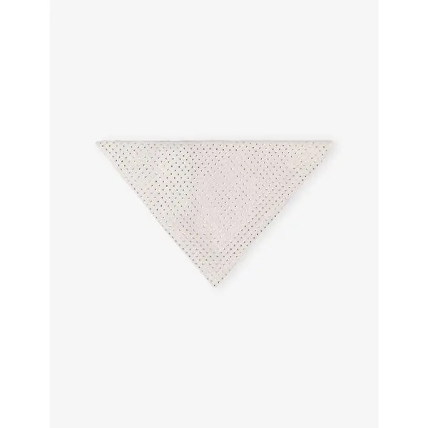 Maje Rhinestone-embellished Triangle Wool Scarf - Ecru