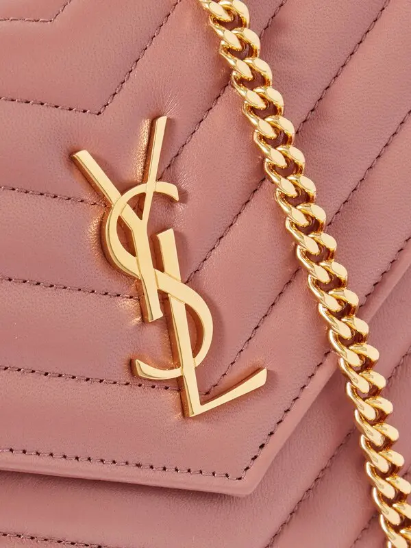 Saint Laurent Cassandre Matelassé Leather Shoulder Bag - Pink