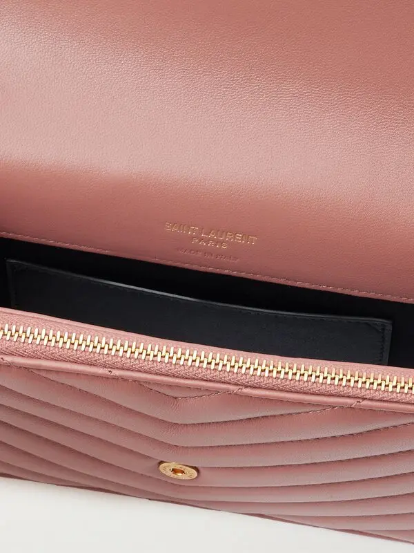 Saint Laurent Cassandre Matelassé Leather Shoulder Bag - Pink