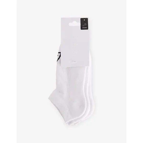 GYMSHARK Pack Of Three Cotton-blend Socks - White