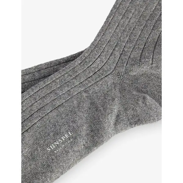 Sunspel Ribbed Cashmere Socks
