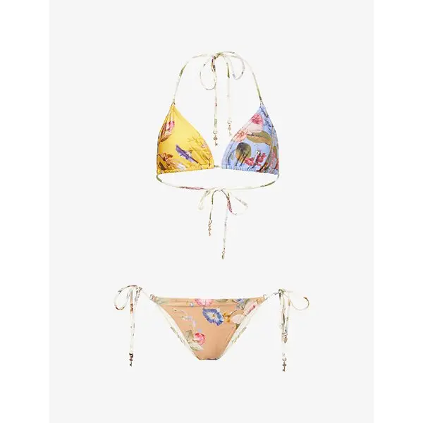 Zimmermann Spliced Triangle Bikini Set - Spliced Print