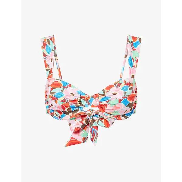 AWAY THAT DAY Isla Del Sol Bikini Top - Retro Bloom Print