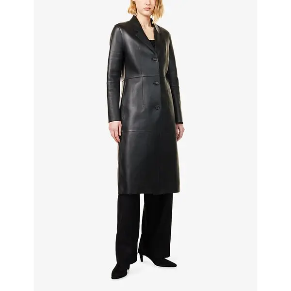 TOTEME Slim-fit Notch-lapels Leather Coat