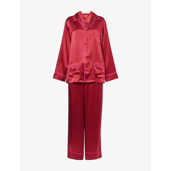 Olivia Von Halle Yves Silk Pyjama Set - Russet