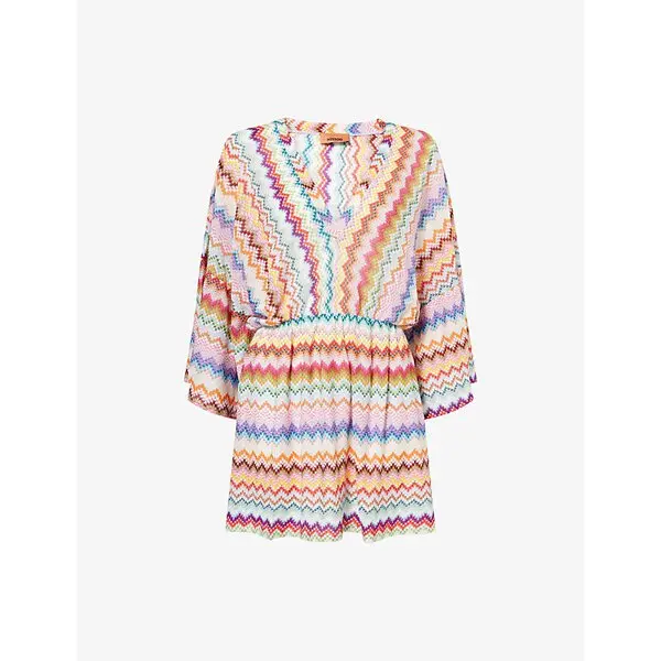 Missoni Chevron Zig-zag Knit Cover-up Dress - Multicolor W/light Base