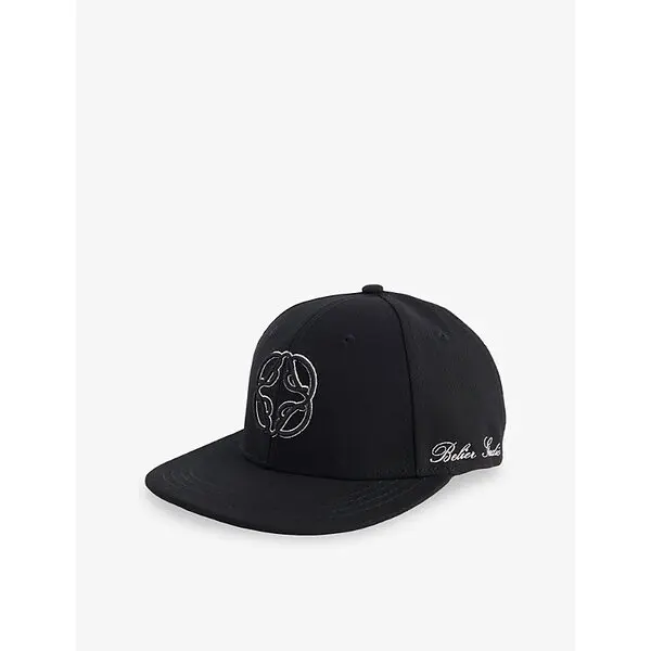BELIER Cotton Baseball Cap With Embroidered Monogram - Black