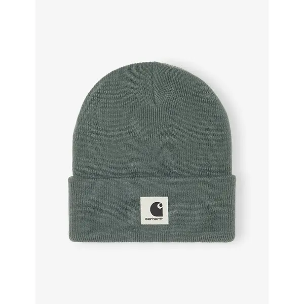 Carhartt Work In Progress Knitted Beanie With Brand Patch - Velvet Green