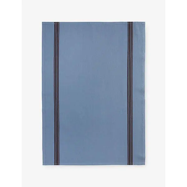 Charvet Torchon Piano Cotton And Linen Tea Towel - Bleu De Prusse