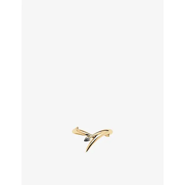 SHAUN LEANE Black Orchid Bud Ring - Yellow Gold Vermeil