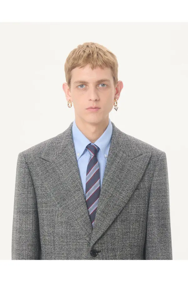 Valentino Garavani Single-breasted Mouliné Wool Jacket