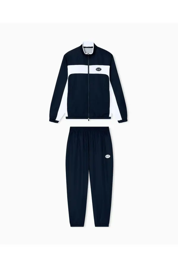 Emporio Armani Pro Tennis Tracksuit In Ventus7 Colour Block Technical Fabric