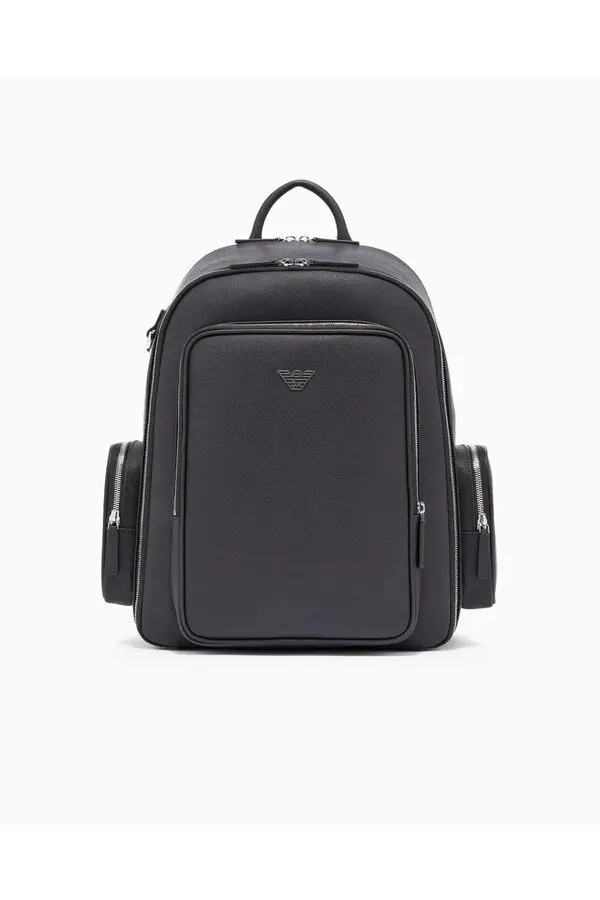 Emporio Armani Saffiano Backpack - Brown