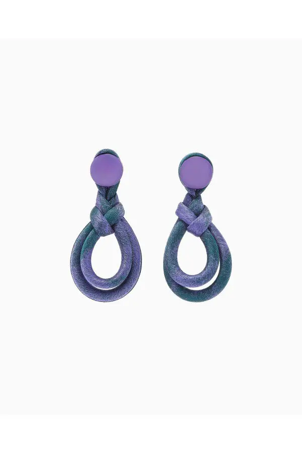 Giorgio Armani Knot Dangle Earrings - Purple