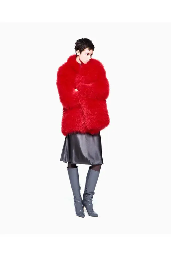 Giorgio Armani Cashmere Fur Blouson - Red