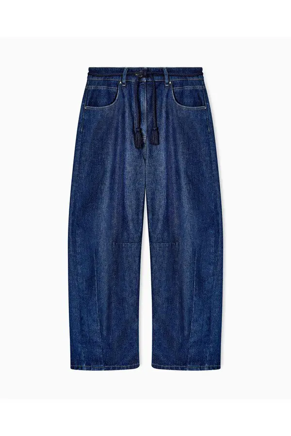 Giorgio Armani Five-pocket Stretch Cotton-denim Trousers With Belt