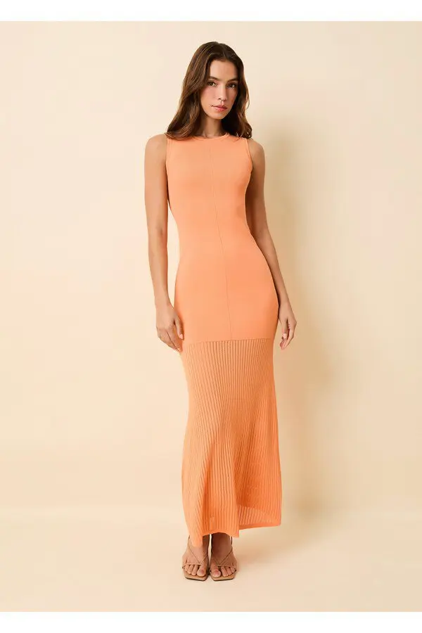 Solid & Striped Lucerne Pointelle Maxi Dress - Orange
