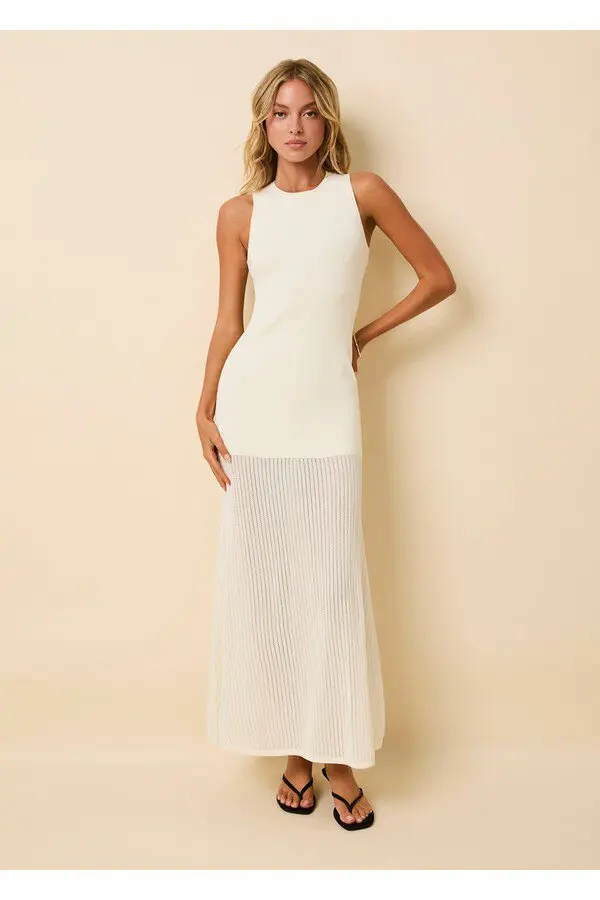 Solid & Striped Lucerne Pointelle Maxi Dress - White