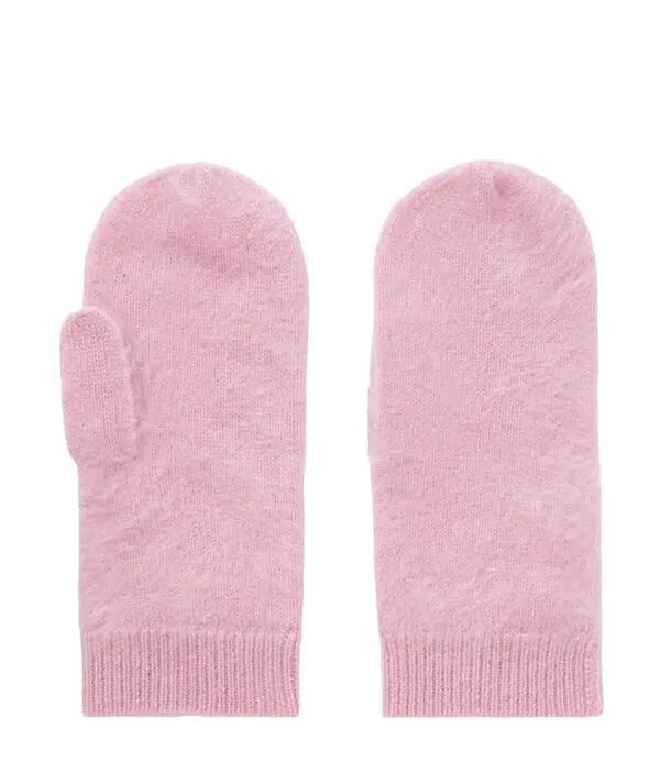 LISA YANG Brushed-cashmere Mittens - Pink