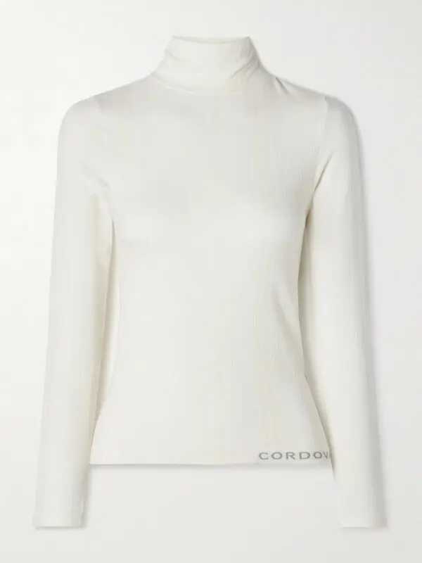 Cordova Sol Ribbed Turtleneck Top - Neutrals