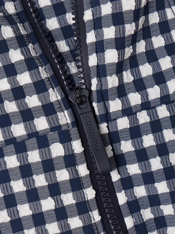 Cordova Gingham Seersucker Ski Salopettes With Belt - Blue