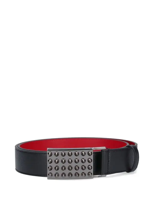 CHRISTIAN LOUBOUTIN Leather Belt With Spike Stud Detailing - Black
